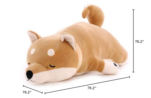 30'' Shiba Inu Plush Stuffed Animal, Giant Stuffed Animals for Anxiety, Big Shiba Inu Corgi Plush, Dog Plush Pillow Hugging Pillow Sleeping Dog Cushion Soft Plush Toy Big Stuffed Animals Kawaii Decor