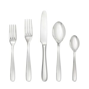 fortessa grand city flatware 20 piece set, 10", silver,