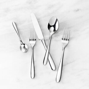 Fortessa Grand City Flatware 20 Piece Set, 10", Silver,