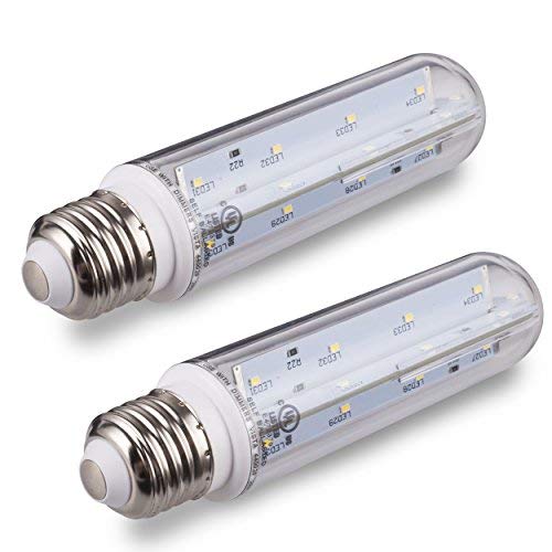 Tento Lighting T10 LED Tube Light, Tubular Light Bulb, E26 Medium Base, Sub Zero Fridge and Freezer Light Bulb Replacement, Aquarium Light Bulb, Type T Bulb, 60w - 70w, 5000k, Cool White (2 Pack)