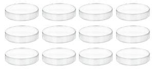 eisco 12pk polypropylene petri dishes with lids - 95mm (3.75") dish diameter, 100mm (4") lid diameter, 13mm (0.5") depth - reusable