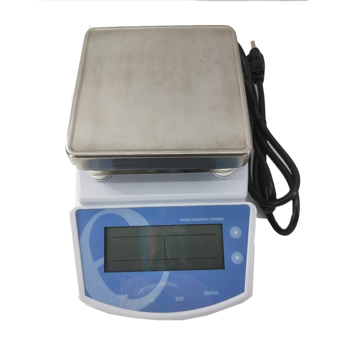 MS300 Hot Plate Magnetic Stirrer Digital Thermostatic Magnetic Stirrer with Maximum Stirring Capacity 2 Liters LCD Display Max Temperature 300 Degree Celsius