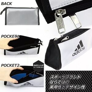 三菱鉛筆 Mitsubishi Pencil PT1400AI04S24 Pencil Case, AI04, Silver Black, Enamel x Cloth, Double Pocket