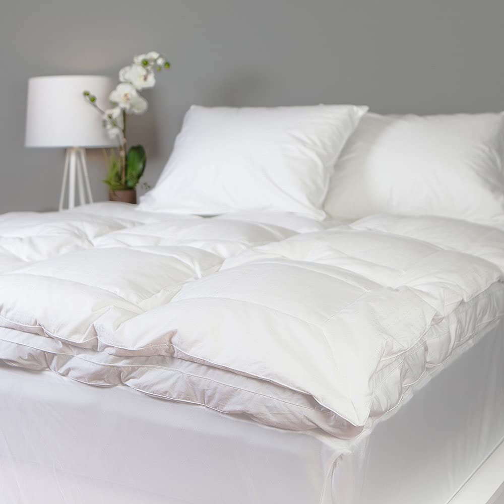 Grandeur Collection Down and Goose Feather Cotton Bed by - White Twin XL