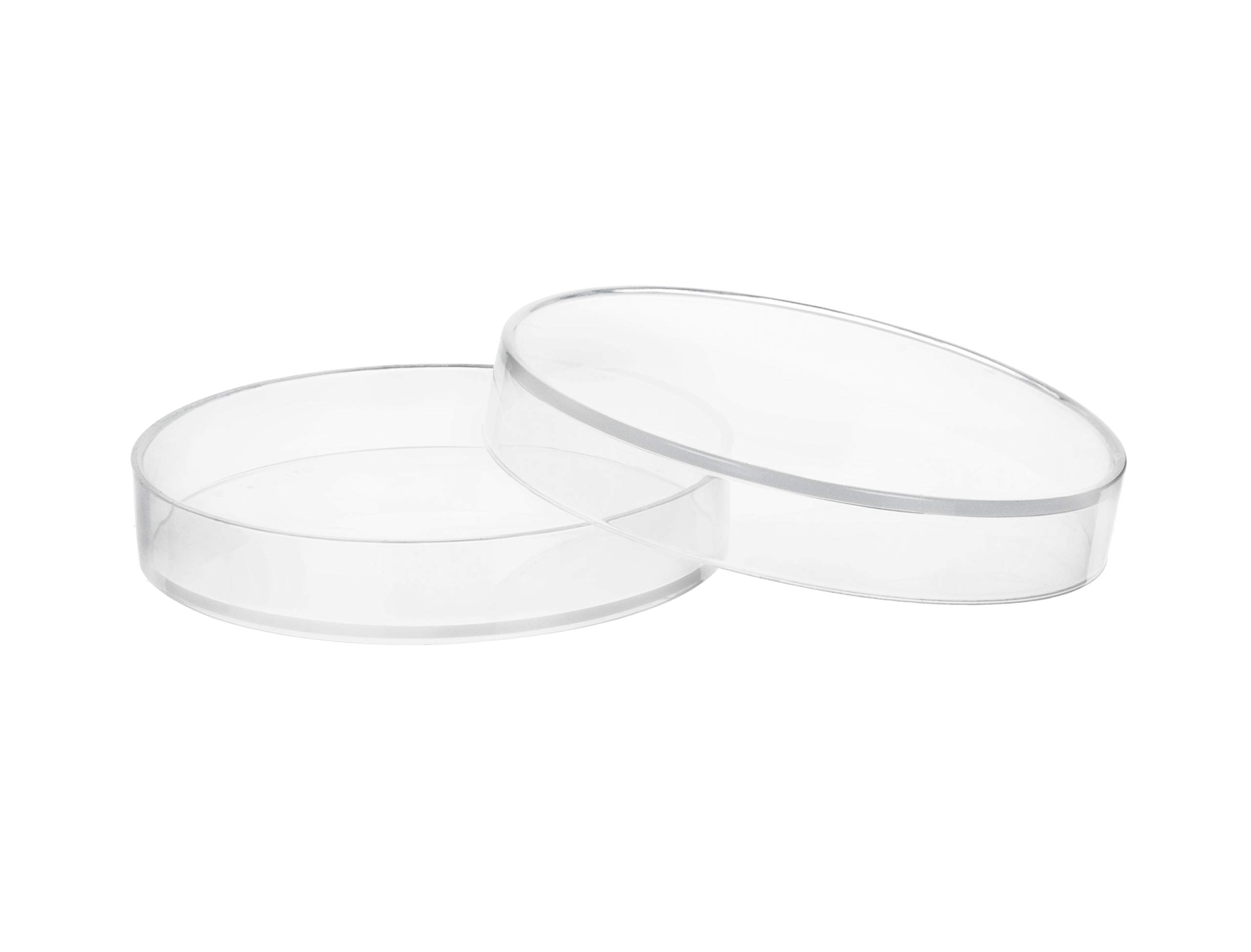 EISCO 12PK Polypropylene Petri Dishes with Lids - 95mm (3.75") Dish Diameter, 100mm (4") Lid Diameter, 13mm (0.5") Depth - Reusable