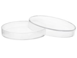 eisco plastic petri dish with lid - 6" diameter, 0.75" depth - molded in polypropylene - reusable, autoclavable - translucent