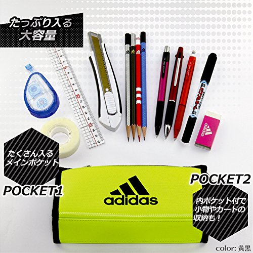 三菱鉛筆 Mitsubishi Pencil PT1400AI04S24 Pencil Case, AI04, Silver Black, Enamel x Cloth, Double Pocket