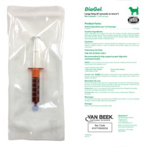 DiaGel Diarrhea Control Gel for Dogs (Large) 5 mL Syringe, 2 Pack