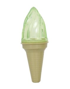 pet life 'lick & gnaw' ice cream cone freezable and chewable tossing waterproof floating pet dog toy w/ insertable treat pocket, one size, green