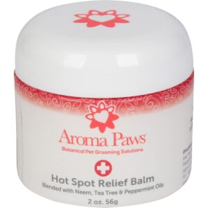 aroma paws hot spot relief balm - dog skin soother balm for hot spots, skin irritation, and dry skin - itchy skin relief and hot spot treatment for dogs - safe for dogs and puppies - 2oz