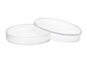 eisco plastic petri dish with lid - 5" diameter, 0.75" depth - molded in polypropylene - reusable - translucent