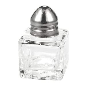 Set of 24 Mini Salt and Pepper Shakers (Glass and Stainless Steel, 0.5 oz)