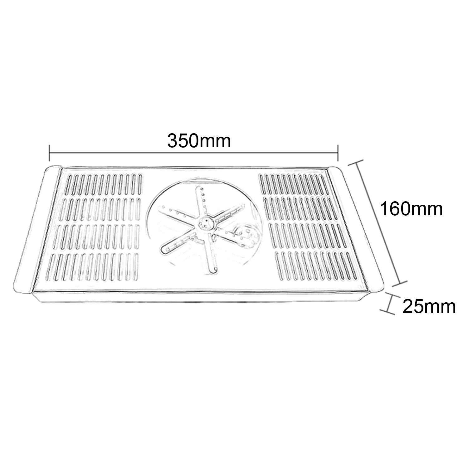 YBB Pitcher Rinser Cup Washer Glass Cleaning Rinser with Side Sprays, Drain and Drip Tray for Bar Coffee Shop (13.8" x 6.3" x 1")