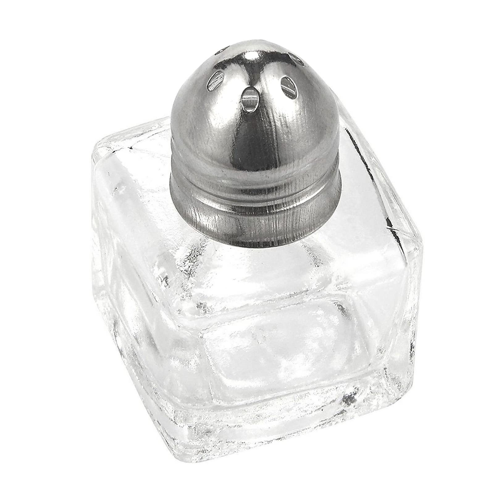 Set of 24 Mini Salt and Pepper Shakers (Glass and Stainless Steel, 0.5 oz)