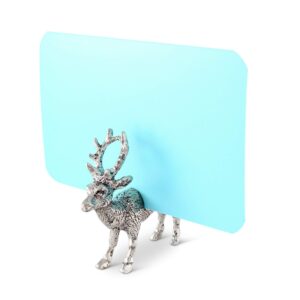 Vagabond House Pewter Metal Deer Place Card Holder/Cheese Markers Artisan Designer Handcrafted for Cabin Lodge Mountain Decor 1.5 inch Tall