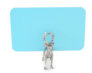 vagabond house pewter metal deer place card holder/cheese markers artisan designer handcrafted for cabin lodge mountain decor 1.5 inch tall