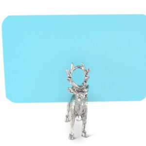 Vagabond House Pewter Metal Deer Place Card Holder/Cheese Markers Artisan Designer Handcrafted for Cabin Lodge Mountain Decor 1.5 inch Tall