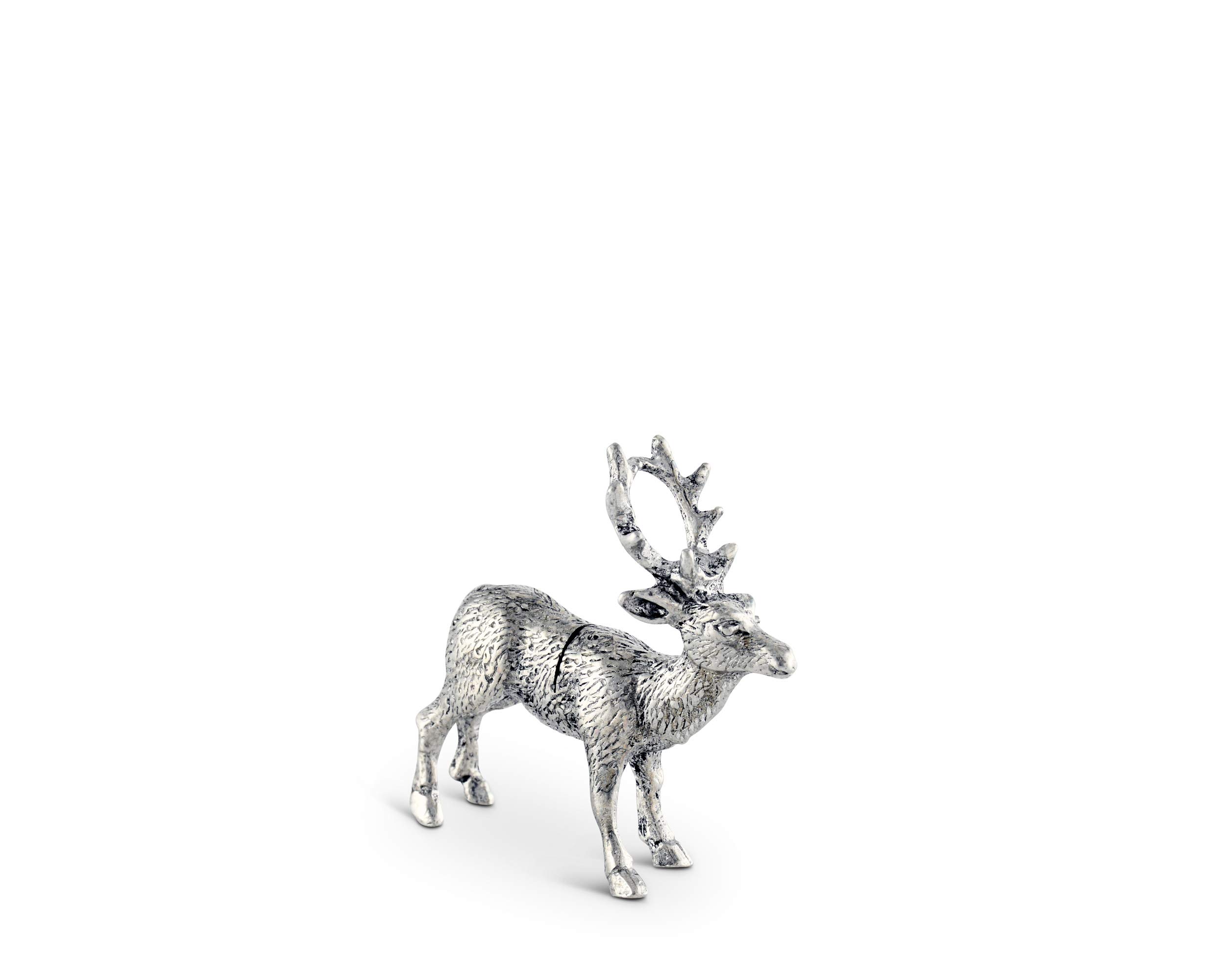 Vagabond House Pewter Metal Deer Place Card Holder/Cheese Markers Artisan Designer Handcrafted for Cabin Lodge Mountain Decor 1.5 inch Tall