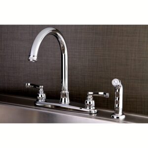 Kingston Brass French Chrome Kitchen Faucet with Side Sprayer