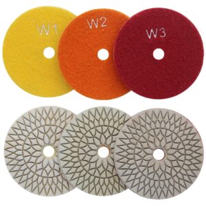 Easy Light 4 Inch 3-Step Flexible Wet Diamond Polishing Pads for Granite Marble 3 Pcs Set