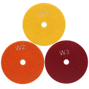 Easy Light 4 Inch 3-Step Flexible Wet Diamond Polishing Pads for Granite Marble 3 Pcs Set