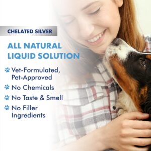 PetSilver Immune Support - Patented Chelated Silver Solution - Promotes Respiratory Health in Cats & Dogs - Allergies, Sinus & Cough Treatment - All-Natural Nebulizer Solution - Easy to Use 16 fl oz