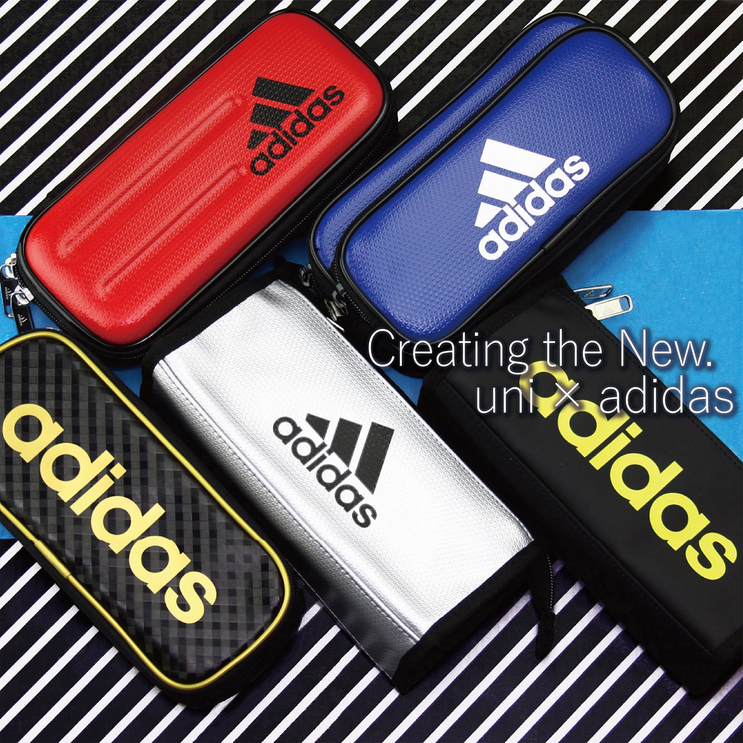 Mitsubishi Pencil Adidas PT1502AI04S24 Pencil Case AI04 Red Black Semi-Hard