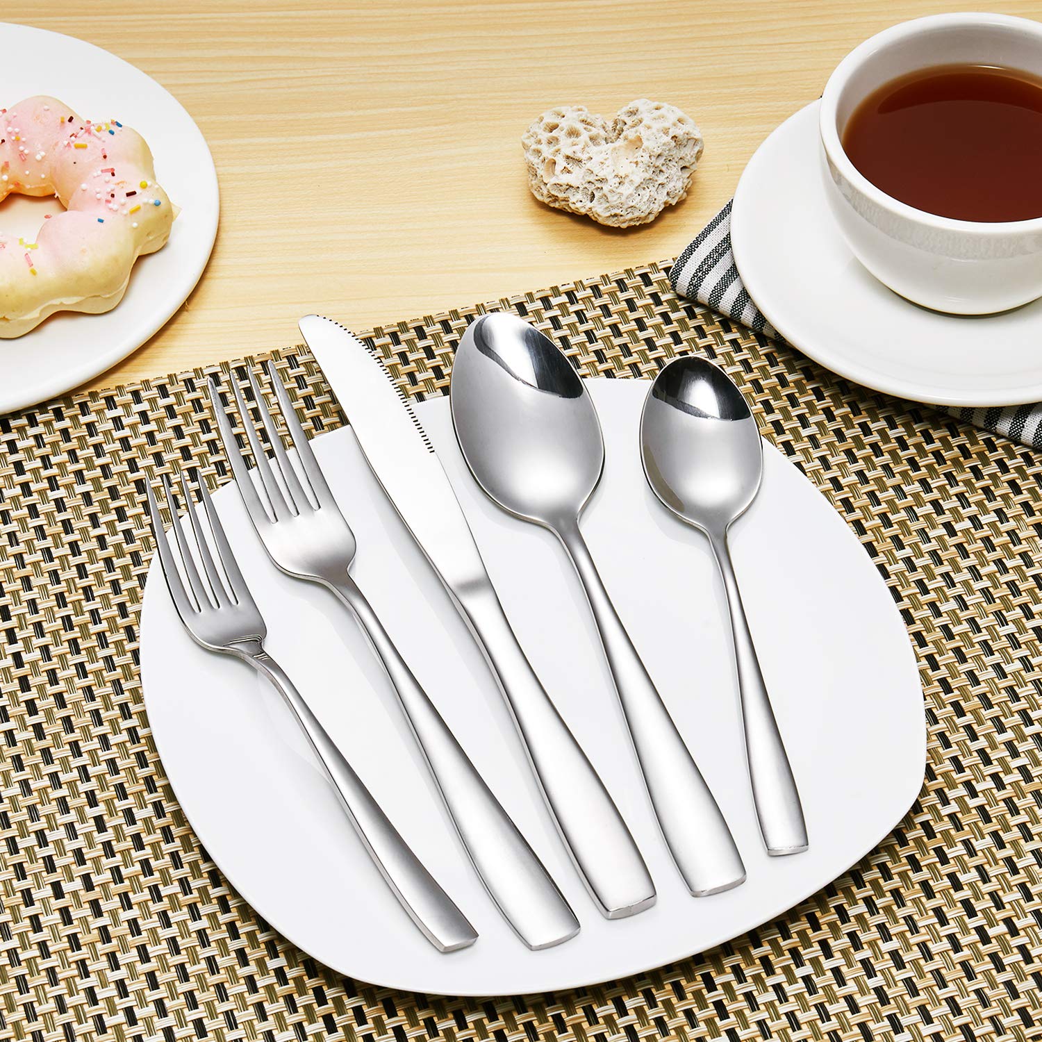 Eslite Stainless Steel Silverware Cutlery Set,50- Piece,Service for 10