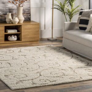 nuLOOM Maisha Contemporary Shag Runner Rug, 2' 8" x 8', Cream