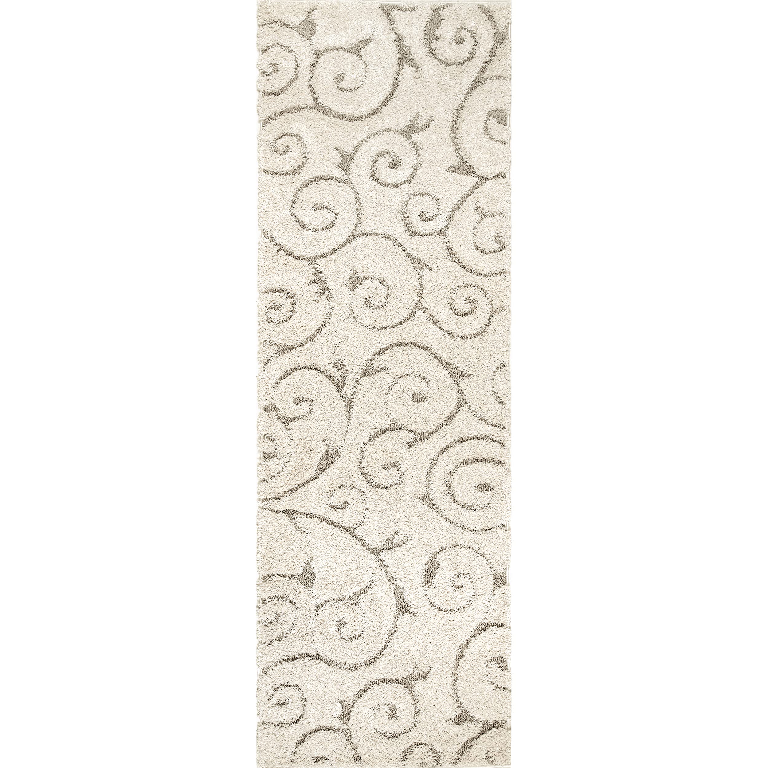 nuLOOM Maisha Contemporary Shag Runner Rug, 2' 8" x 8', Cream