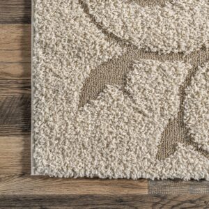 nuLOOM Maisha Contemporary Shag Runner Rug, 2' 8" x 8', Cream