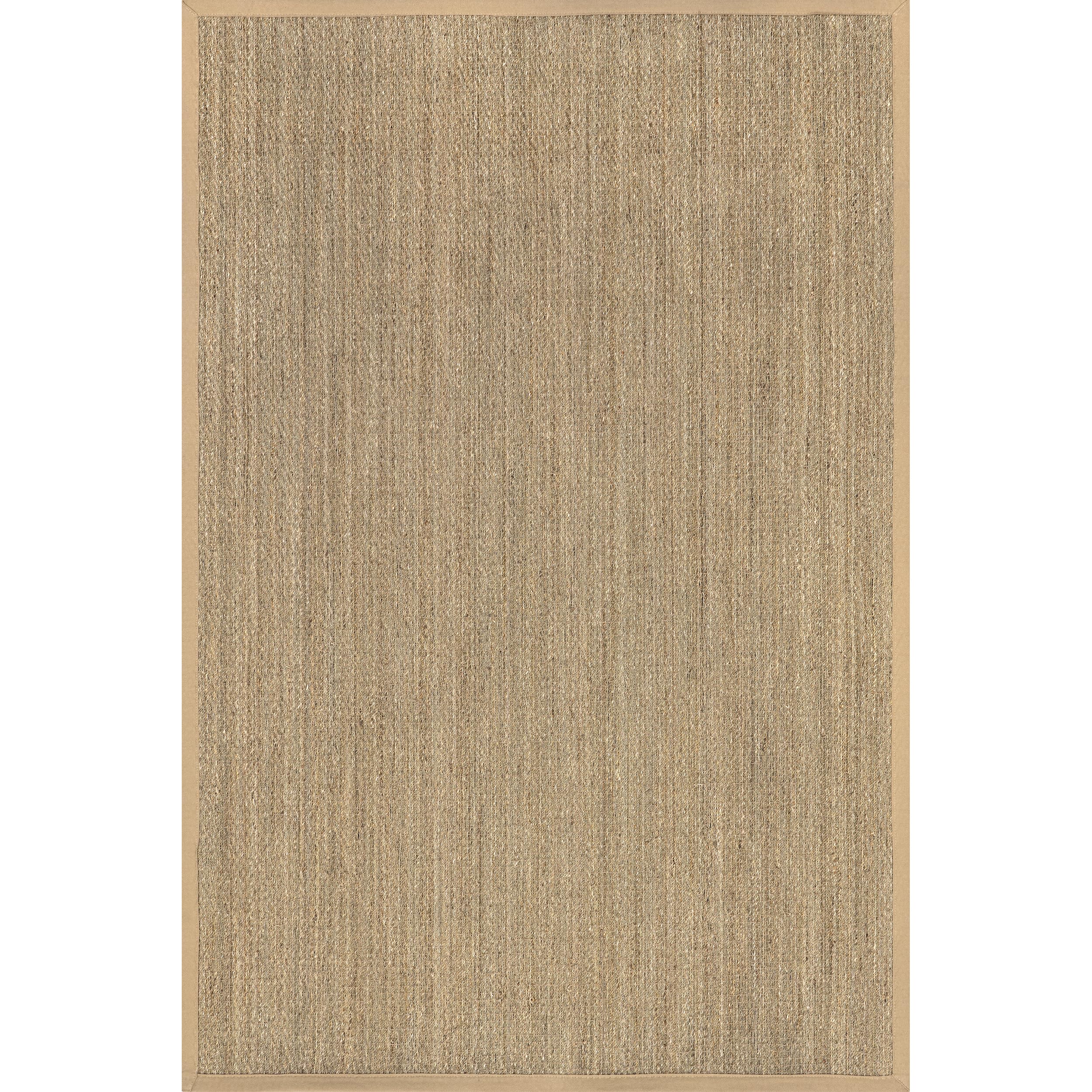 nuLOOM 3x5 Elijah Seagrass Area Rug, Beige, Solid Farmhouse Style, Cotton Bordered, Basketweave, Natural Fiber, For Bedroom, Dining Room, Living Room, Hallway, Office, Kitchen, Entryway