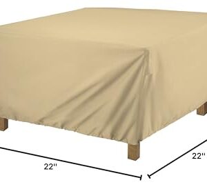 Classic Accessories Terrazzo Water-Resistant 21 Inch Square Ottoman/Coffee Table Cover, Outdoor Ottoman Cover