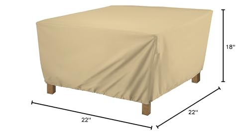 Classic Accessories Terrazzo Water-Resistant 21 Inch Square Ottoman/Coffee Table Cover, Outdoor Ottoman Cover