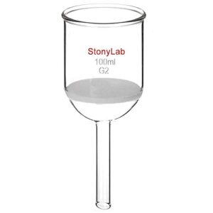 stonylab borosilicate glass buchner filtering funnel with medium frit(g2), 56mm inner-diameter, 60mm depth (100ml)