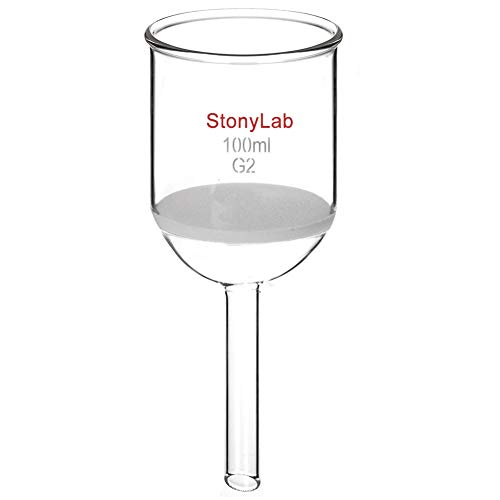 StonyLab Borosilicate Glass Buchner Filtering Funnel with Medium Frit(G2), 56mm Inner-Diameter, 60mm Depth (100ml)