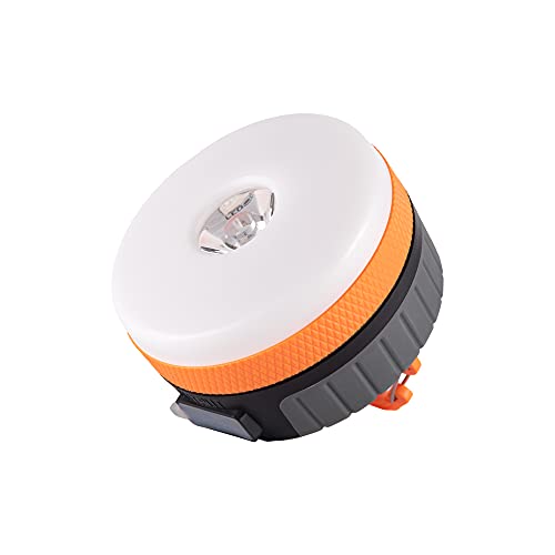 LIT-PaTH LED Camping Lantern, Rechargeable Light with Magnet Base, 2200 mAh, Survival Kit for Emergency, Hurricane, Outage, Medium Orange, 1 Pack