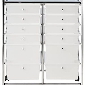 Whitmor Chrome and Plastic 12-Drawer Storage Cart