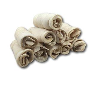 Top Dog Chews – 6” Beef Cheek Rolls, Long Lasting Dog Bones for Aggressive Chewers, Rawhide Free Dog Treats,(6 Inch (Pack of 10)