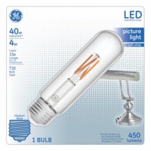 led light bulb, t10, soft white, clear, non-dimmable, 450 lumens, 4-watts