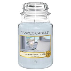 yankee candle a calm and quiet place jar, grey, 10.7 x 10.7 x 16.8 cm