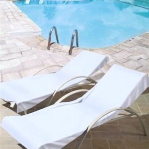 Luxury Hotel Spa Pool Fitted, Solid Terry Cloth Chase Lounge Cover 100% Ring-Spun Turkish Cotton, Soft and Absorbent Hottel Sized Chair Cover 90" X 29" - White