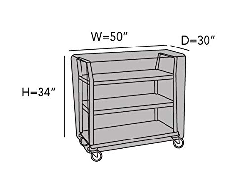 Covermates Outdoor Serving Cart Cover - Water Resistant Polyester, Drawcord Hem, Mesh Vents, Patio Furniture Table Covers, 50W x 30D x 34H, Charcoal