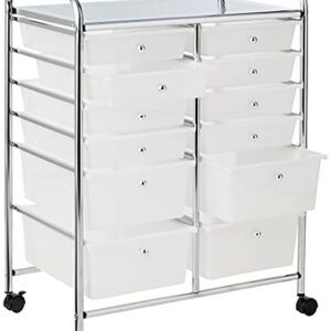 Whitmor Chrome and Plastic 12-Drawer Storage Cart