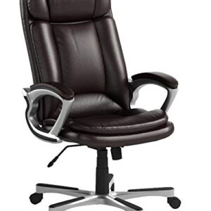 Serta Big and Tall High Back Executive Office Chair, Ergonomic Gaming Computer Chair with Layered Body Pillows, Contoured Lumbar Zone, Brown