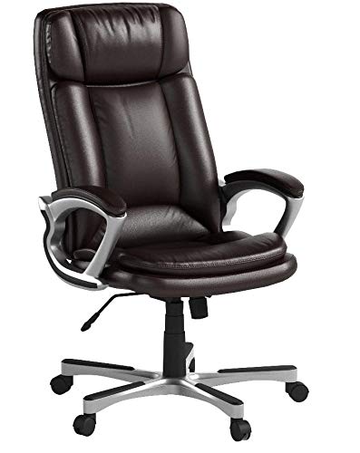 Serta Big and Tall High Back Executive Office Chair, Ergonomic Gaming Computer Chair with Layered Body Pillows, Contoured Lumbar Zone, Brown