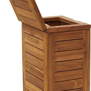 AquaTeak Spa Waste Basket with Lid