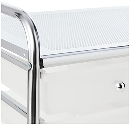 Whitmor Chrome and Plastic 12-Drawer Storage Cart