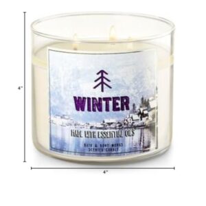 Bath and Body Works Candle Winter Fragrance 3 Wick 14.5 Ounce Essential Oils Winter