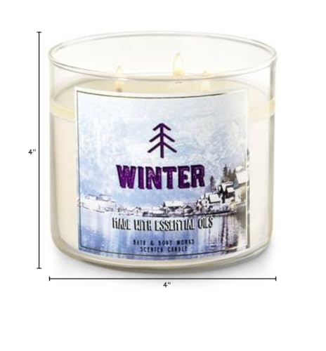 Bath and Body Works Candle Winter Fragrance 3 Wick 14.5 Ounce Essential Oils Winter